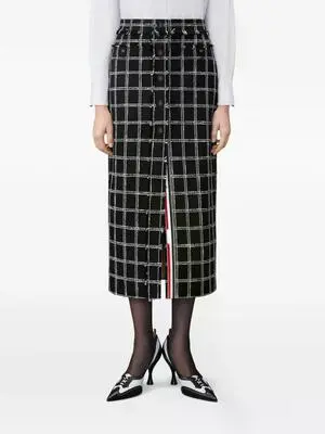 Thom Browne Windowpane Houndstooth Tweed Skirt