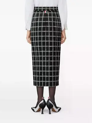 Thom Browne Windowpane Houndstooth Tweed Skirt