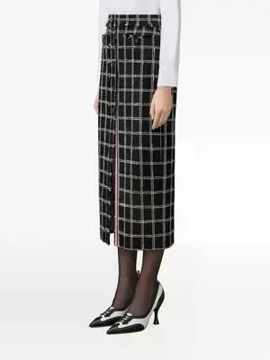Thom Browne Windowpane Houndstooth Tweed Skirt