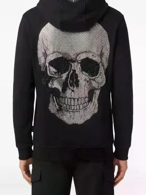 Philipp Plein Hoodie Zip Skull Stones - Black