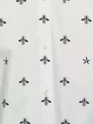 Gucci Bee Print Poplin Button Shirt