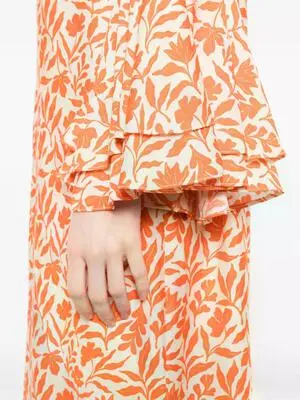 BAMBAH Ruffled Floral Print Maxi Dress