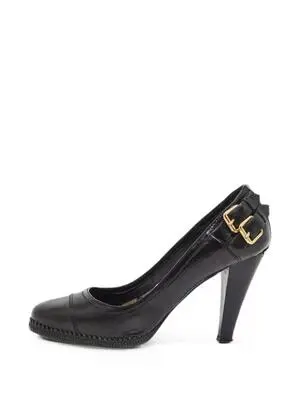 Burberry Buckle-detail Heeled Pumps - Black