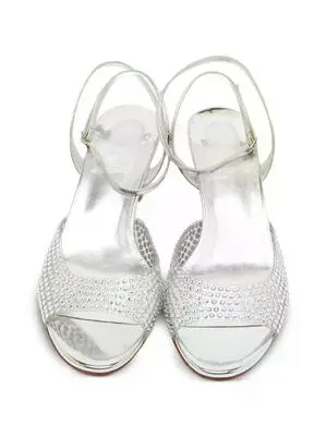 Christian Louboutin Silver Tone Sandals For Women