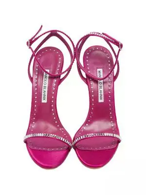 Manolo Blahnik Crinastra Crystal Embellished Ankle-strap Sandals