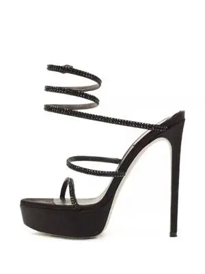 Rene Caovilla Cleo Crystal-embellished Sandals - Black