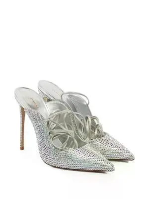 LE SILLA Ivy Crystal-embellished Ankle-wrap Pumps - Silver