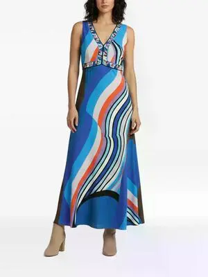 Emilio Pucci Geometric Print Sleeveless Midi Dress - Blue