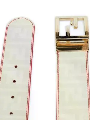 Fendi Zucca Ff Logo Reversible Belt - Neutrals