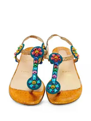 CHRISTIAN LOUBOUTIN Studded Glitter Sandals
