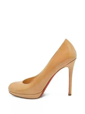 CHRISTIAN LOUBOUTIN Patent Leather Platform Pumps - Neutrals