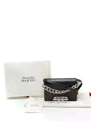 Alexander McQueen Four Ring Leather Shoulder Bag