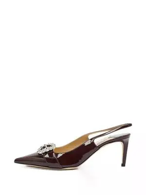 JIMMY CHOO Belinda Crystal-embellished Slingback Pumps - Brown