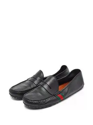 Gucci Driver Loafers With Web Stripe Detail