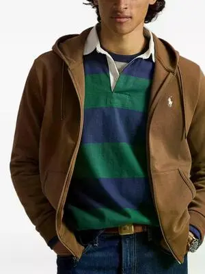 Polo Ralph Lauren Logo-embroidered Zip-up Hoodie - Brown