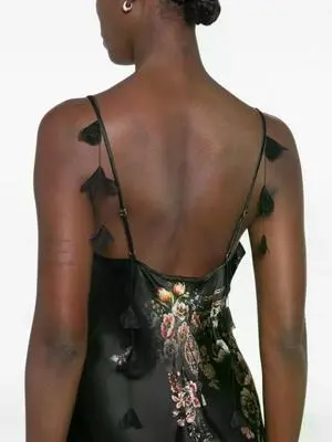 Camilla Floral-print Embellished Asymmetric Maxi Dress