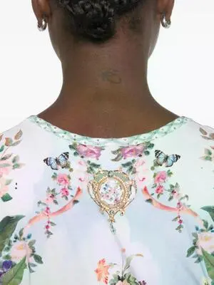 Camilla Floral-print Rhinestone Embellished Midi Dress