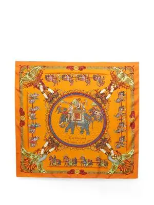 Hermès Caparaçons De La France Et De L'inde Carré Scarf Orange