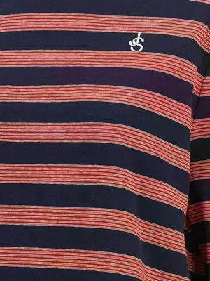 JIL SANDER Striped Embroidered-logo T-shirt