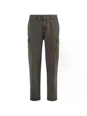 Brunello Cucinelli Peached Cotton Gabardine Trousers With Cargo Pockets - Brown