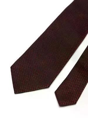 TOM FORD Houndstooth Silk Neck Tie - Red