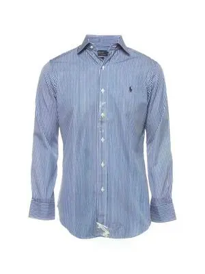 Polo Ralph Lauren Custom Fit Striped Cotton Shirt - Blue