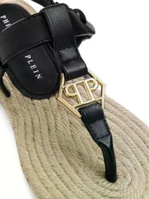 Philipp Plein Nappa Leather Rope Hexagon Sandals