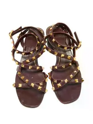 Valentino Garavani Rockstud Ankle-strap Sandals - Red
