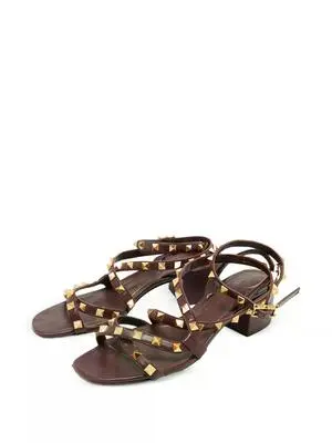 Valentino Garavani Rockstud Ankle-strap Sandals - Red