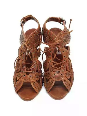 Miu Miu Studded Lace-up Sandals