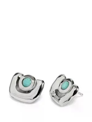 Monica Vinader Asymmetric Design Earrings With Turquoise Stone
