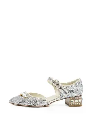 Miu Miu Crystal-embellished Mary Jane Pumps