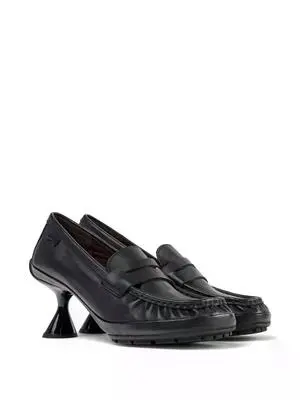 Camper Leather Loafers With Flared Heel