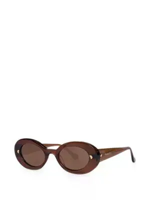 Nanushka Giva Oval-frame Sunglasses - Brown