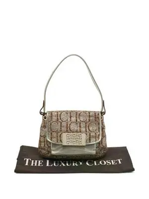 Carolina Herrera Monogram-pattern Metallic-effect Handbag