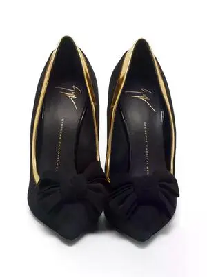 GIUSEPPE ZANOTTI Suede Bow Detail Pointed-toe Stiletto Pumps