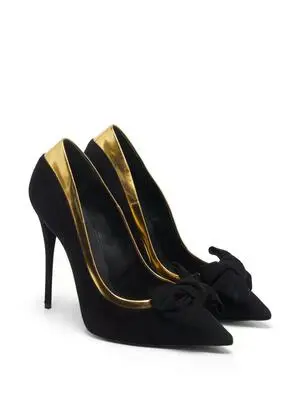 GIUSEPPE ZANOTTI Suede Bow Detail Pointed-toe Stiletto Pumps