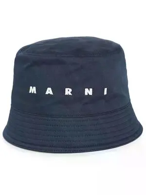 Marni Logo-embroidered Bucket Hat - Blue