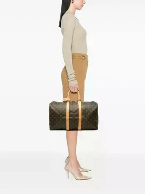 LOUIS VUITTON 2003 Monogram Keepall 45 Travel Bag - Brown