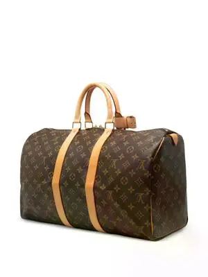 LOUIS VUITTON 2003 Monogram Keepall 45 Travel Bag - Brown