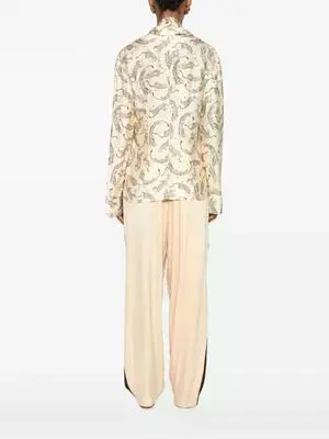 FORTE_FORTE Leopard-print Fringed-scarf Shirt