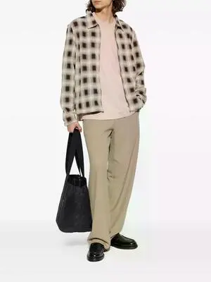 ALLSAINTS Krater Check-pattern Zip-up Shirt - Neutrals