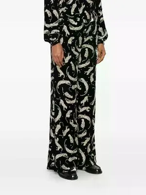 FORTE_FORTE Leopard-print Velvet-effect Trousers