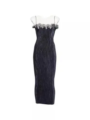 FFORME Lace-trim Plissé Dress