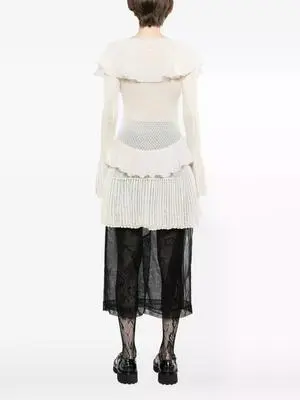 FETICO Ruffled Ribbed Cardigan