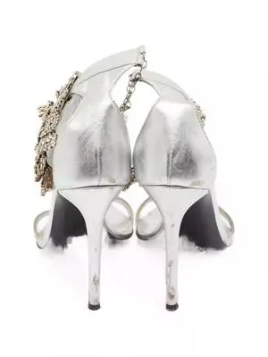 GIUSEPPE ZANOTTI Flower-embellished Ankle-strap Sandals