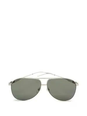 Gucci Web Pilot-frame Sunglasses - Silver