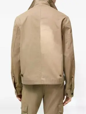 Burberry Leather Collar Cotton Workwear Jacket
