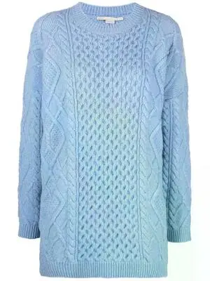 Stella McCartney Aran-knit Oversized Jumper - Blue