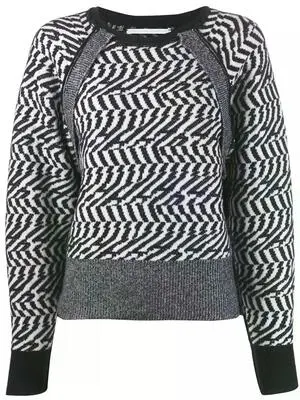 Stella McCartney Herringbone Glitch Sweater - Black